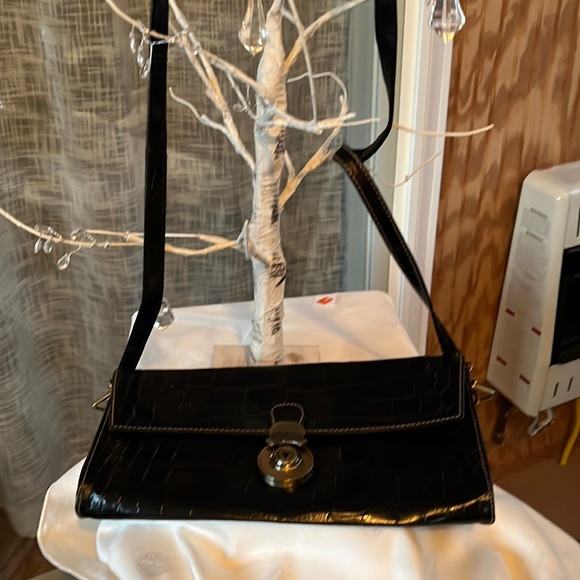 Michael Rome | Bags | Michael Rome Catch Lock Leather Clutch Croc ...